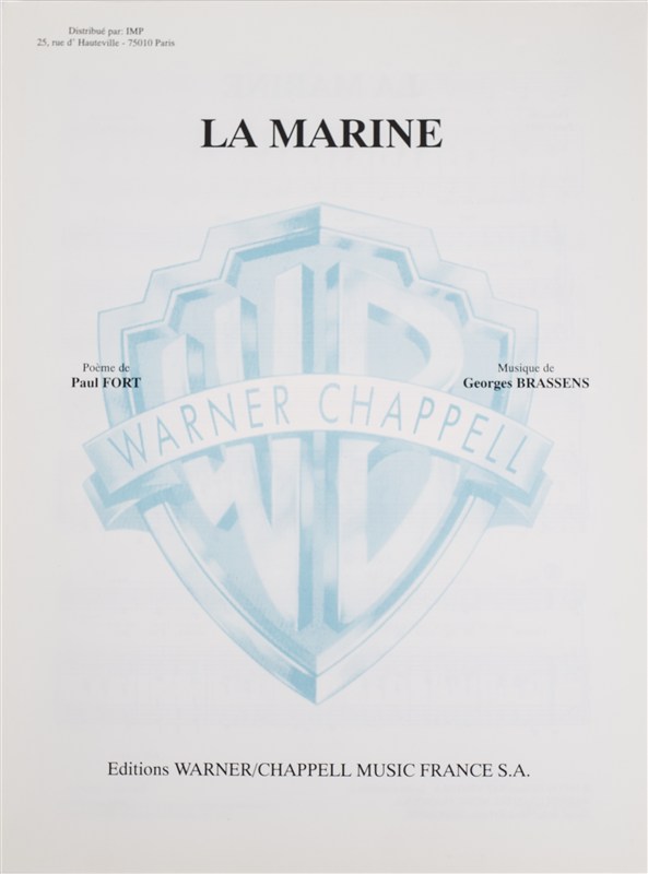 Georges Brassens: La Marine - Piano & Vocal - Stepnote Aps