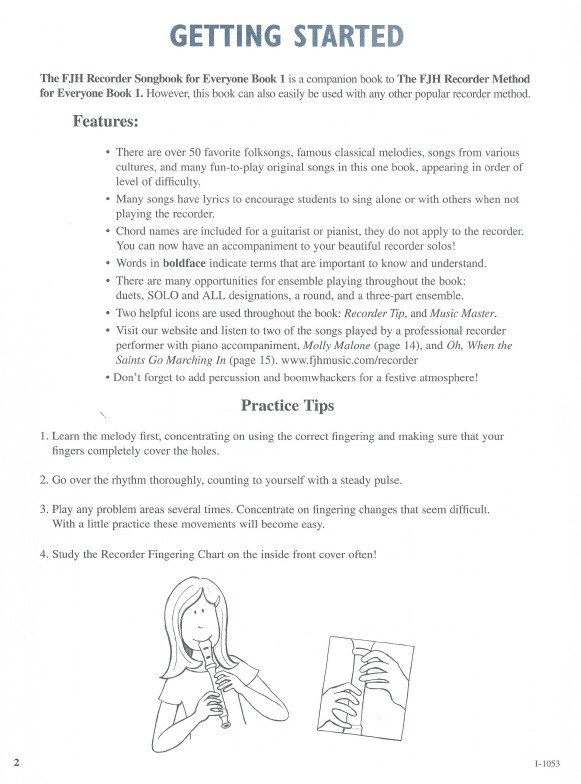 Fjh Recorder Songbook Everyone 1 Bk - Recorder - Stepnote Aps