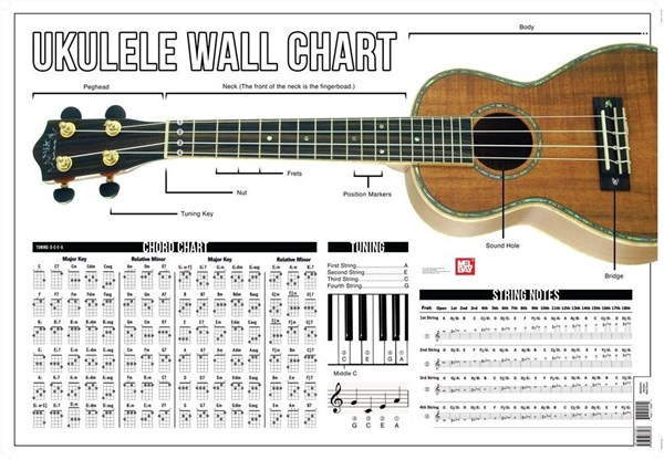 Ukulele Wall Chart - Ukulele bøger/noder - Stepnote