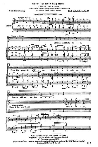 C.S. Lang: Christ The Lord Hath Risen - SATB - Stepnote Aps