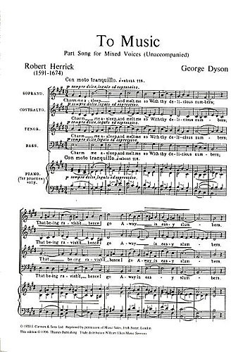George Dyson: To Music - SATB - Stepnote Aps
