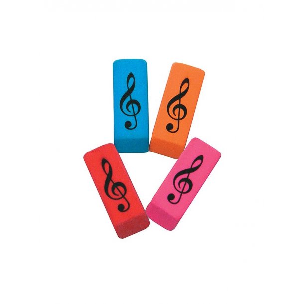 Wedge Eraser (Pack of 10): Treble Clef (Assorted Colours) - Musik Gave ...