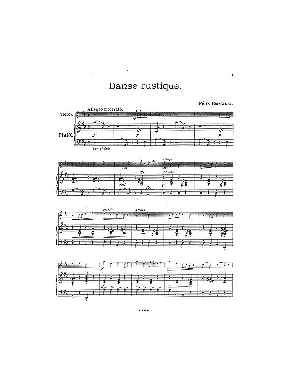Felix Borowski: Danse Rustique - Fiol Noter och böcker - Stepnote