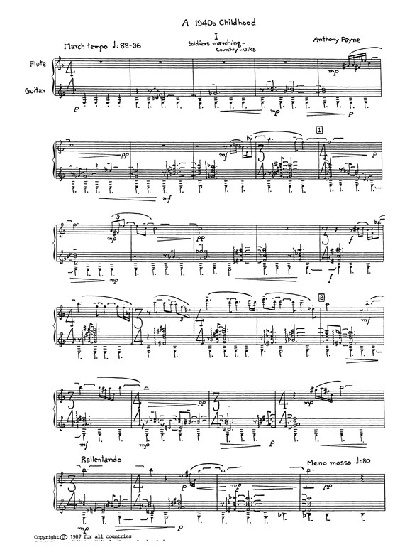 Anthony Payne: 1940's Childhood - Flute - Stepnote Aps