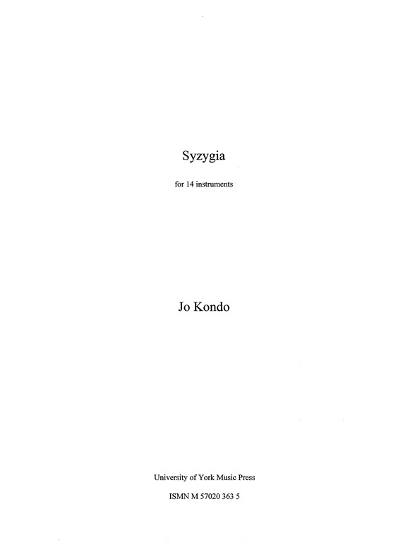 Jo Kondo: Syzygia - Flute - Stepnote Aps