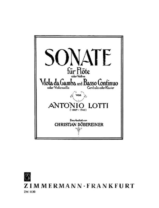 Antonio Lotti: Sonate Fur Flote, Viola Da Gamba Und Basso Continuo - Flute - Stepnote Aps